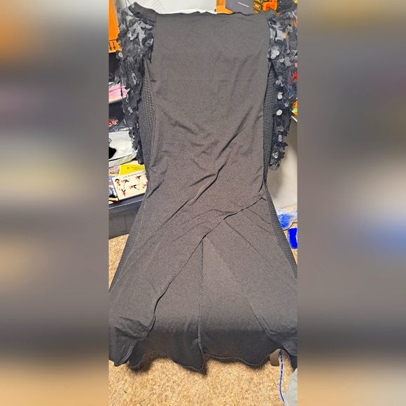 Dresses | Black Evening Gown With Silver Line Pop Out Flowers | Poshmark